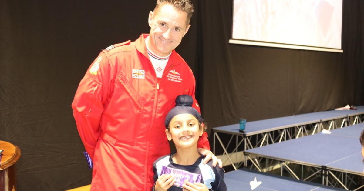Royal Air Force Red Arrows team pilot welcomed to Slough school - Photo ...