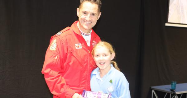 Royal Air Force Red Arrows team pilot welcomed to Slough school - Photo ...