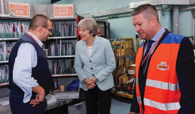 Theresa May visits postal workers at Maidenhead Delivery Office - Photo ...