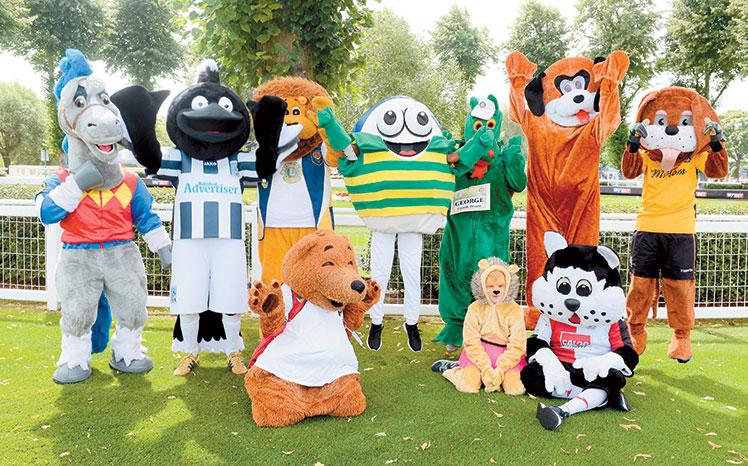 Mascots run and tumble at Windsor Racecourse in aid of The Children's ...
