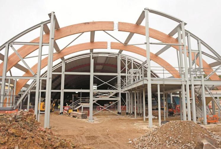 Arches go into place as new ice arena begins to take shape - Photo 1 of ...