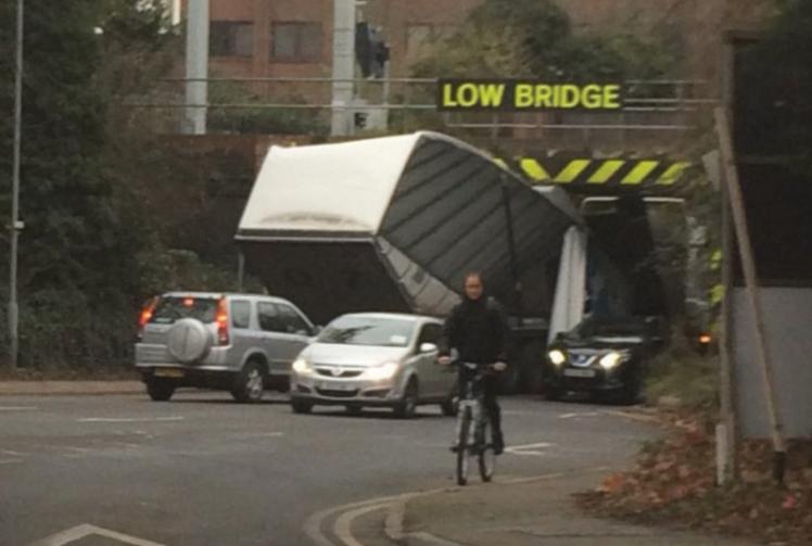 Lorry hits bridge by Langley Railway Station - Photo 1 of 1 - Slough ...